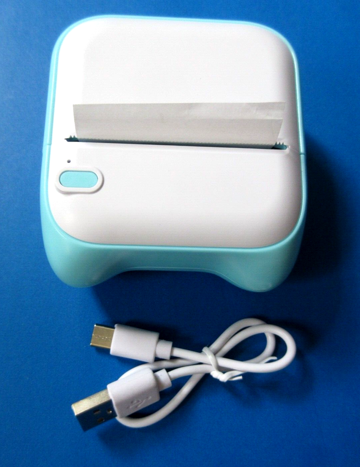 Portable Mini Printer BT Instant Printing BLUE/White W/ Paper | eBay