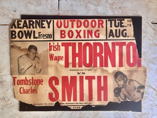 Boxing Poster Wayne Thornton vs Charlie Smith 1961 Kearney Bowl, Fresno CA | eBay