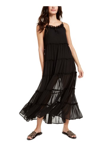 THE WEEKEND BRAND Womens Sleeveless Halter Maxi Ruffled Dress | eBay