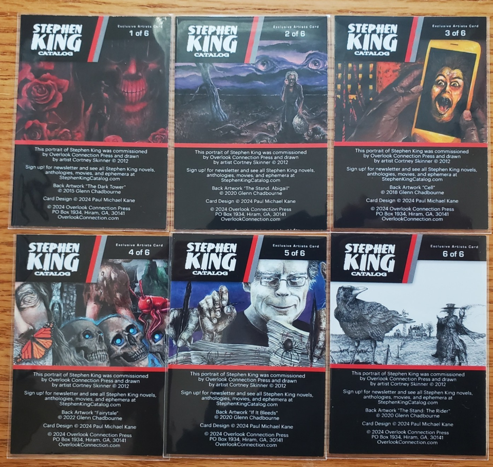 STEPHEN KING COLLECTOR CARD SET OF 6 KING ARTIST CARDS | eBay