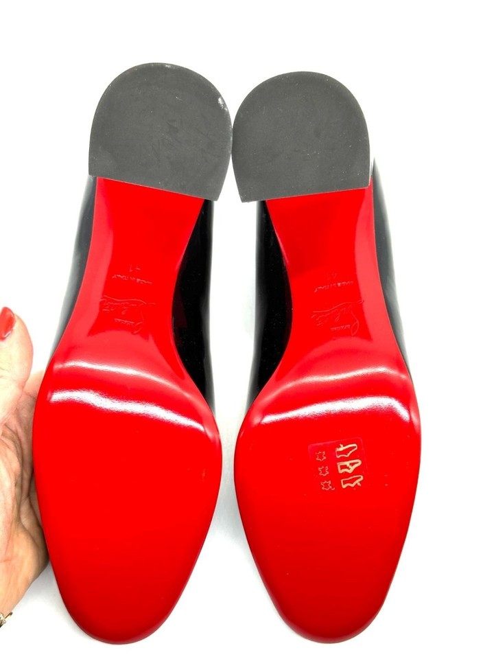 Christian Louboutin MISS SAB 85 Patent Leather Block Heels Pumps ...