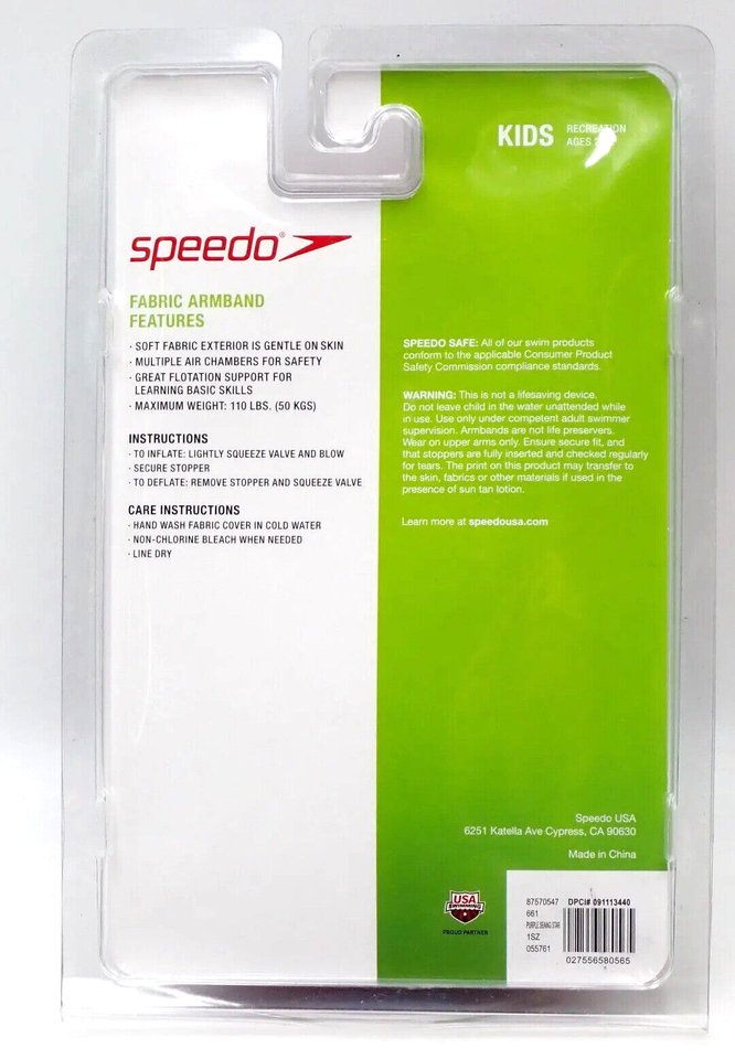 Speedo Water Wings Armbands Kids Ages 2-12 Starfish Purple Swimming ...