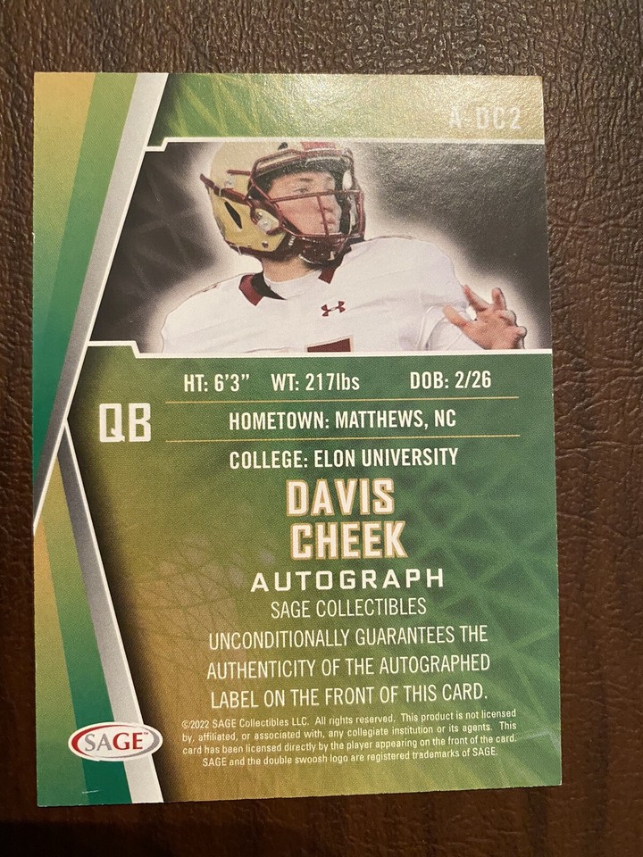 2022 Sage #A-DC2 Davis Cheek Auto Elon | eBay