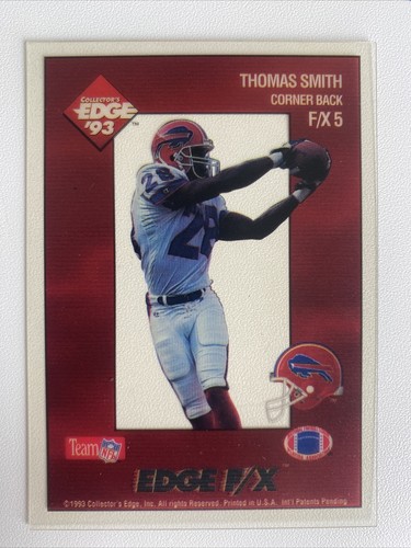 Vintage 1993 COLLECTORS EDGE F/X Window Football Card #5 THOMAS SMITH ...