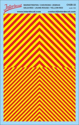 Chevrons 1/32 Décalcomanies jaune-rouge 175x108mm INTERDECAL | eBay