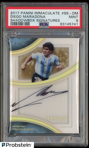 2017-18 Immaculate Soccer Shadowbox Diego Maradona Signed ON CARD AUTO ...