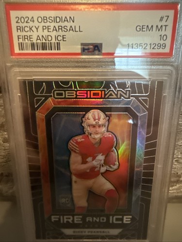 2024 Obsidian Ricky Pearsall Fire and Ice RC #7 Francisco 49ers PSA 10 ...