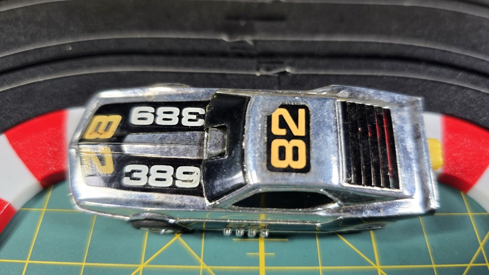 Tyco slot car #553 - Chrome - Mustang Funny Car - tested - runs | eBay