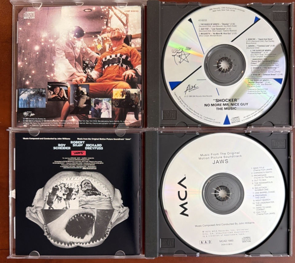 Movie Soundtrack CD Lot of 7 Hook Edward Scissorhands Jaws Hellraiser ...