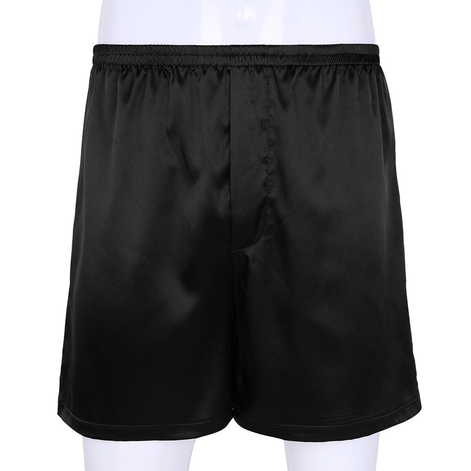Men Silk Satin Frilly Boxers Shorts Sleepwear Underpants Nightwear ...