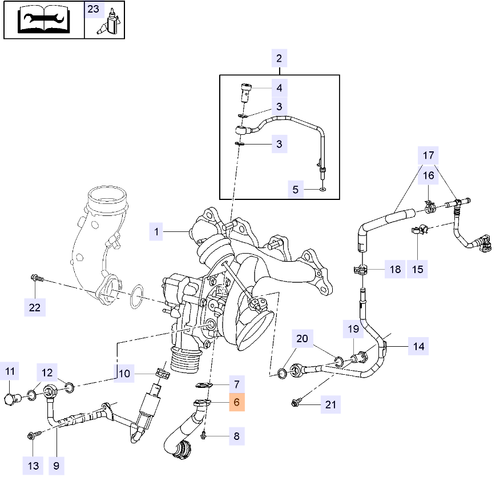 Hose turbocharger Insignia A 1.6 turbo A16LET original GM 55574129 OPEL ...
