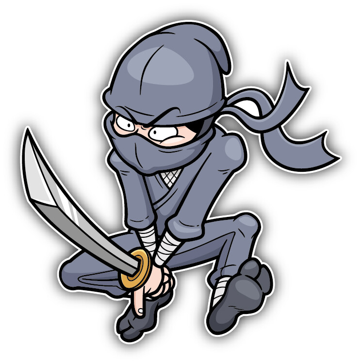 Cartoon Ninja Warrior Car Bumper Sticker Decal | eBay