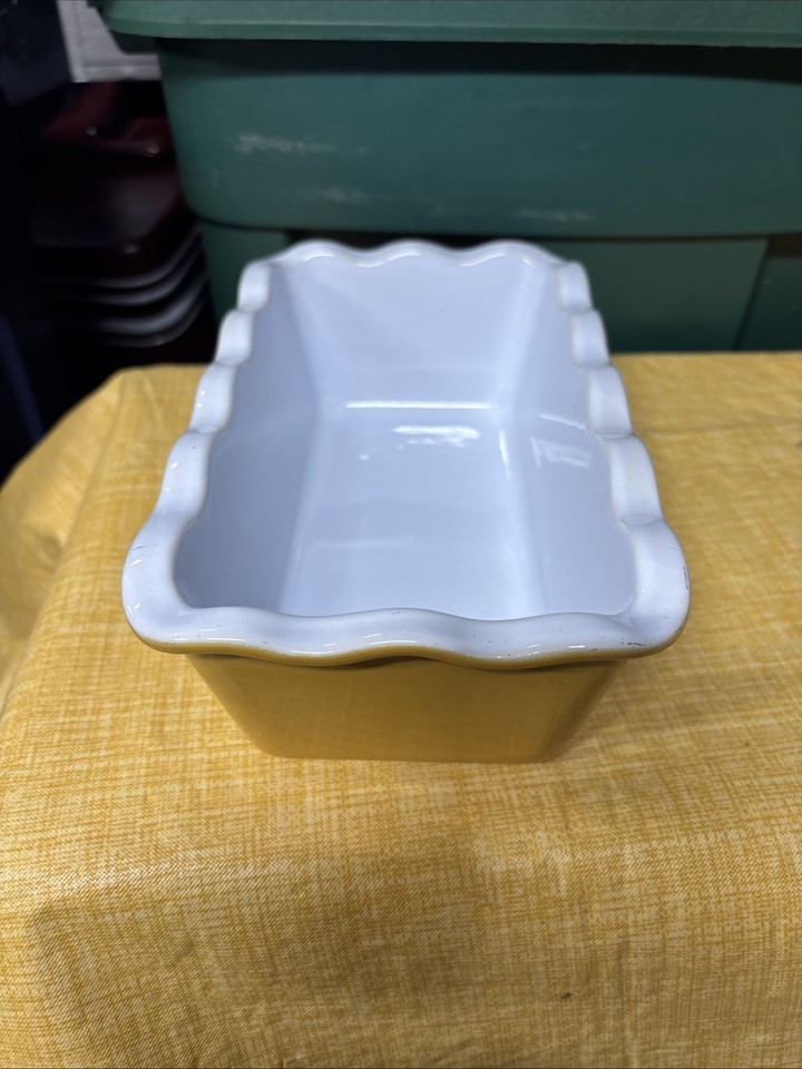 Emile Henry Loaf Pan Yellow 6164 Ruffled Bread Baking Dish France 1002 ...