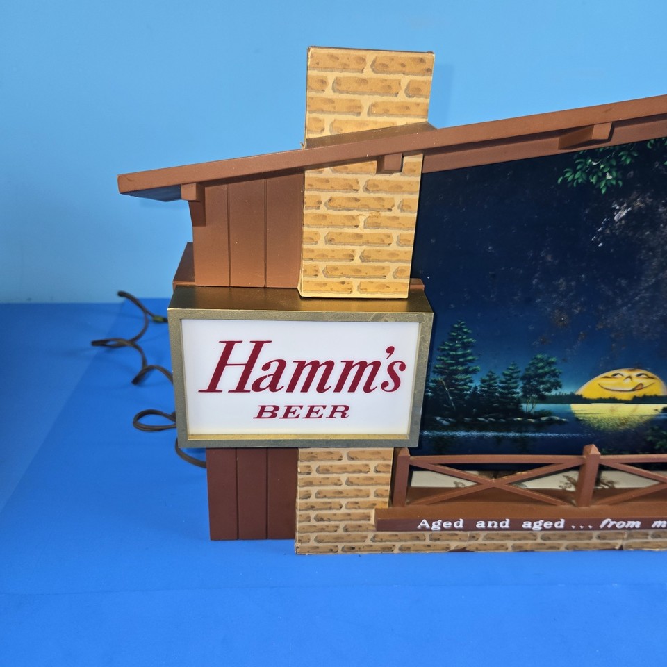 HAMM'S BEER MOON TO MOON LIGHTED STARRY NIGHT BEER SIGN. 1ST VERSION OF ...