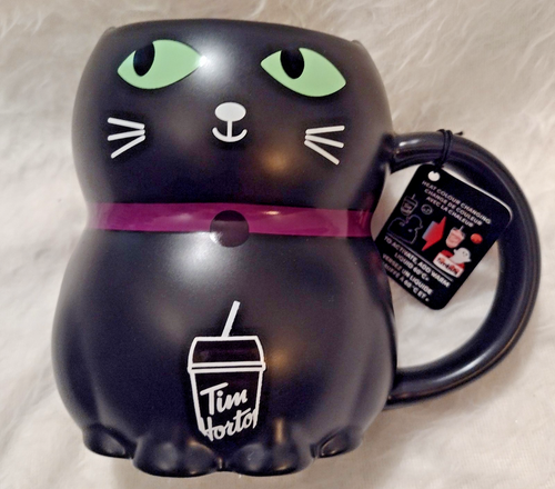 TIM HORTONS BLACK CAT MUG 2025 HEAT COLOUR CHANGING NEW Halloween | eBay