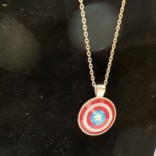 Captain America Marvel Shield Boys Girls Necklace Pendant Jewellery ...