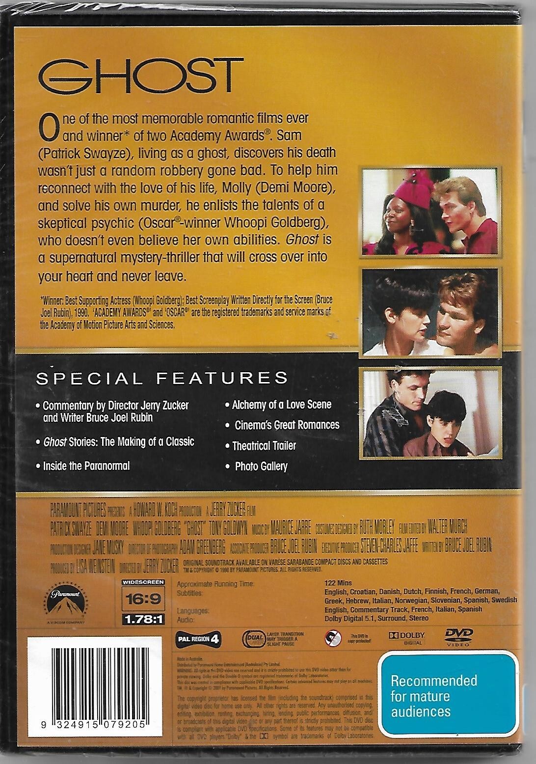 Ghost (1990) DVD Patrick Swayze UNP sealed | eBay Australia