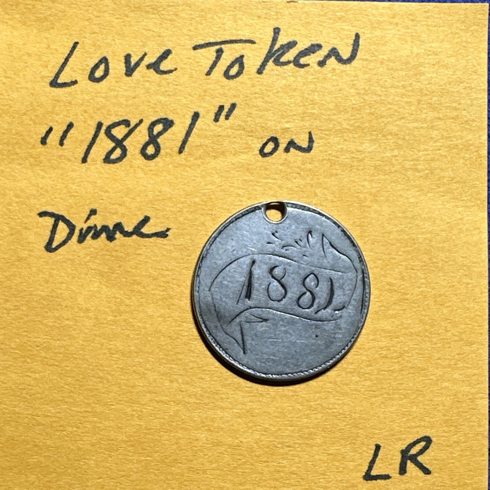 😍LOVE TOKEN 1881 INITIALS ON SILVER DIME | eBay