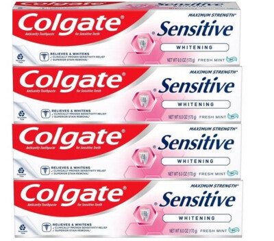 4 x Colgate Sensitive Whitening Toothpaste, Enamel Repair & Cavity, 6 ...