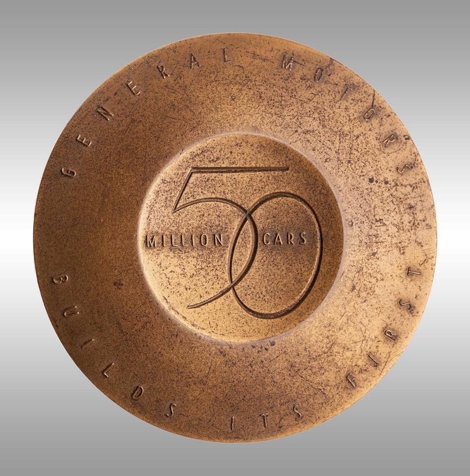 1954 General Motors Builds Its First 50 Million Cars Medal - Former ANS ...