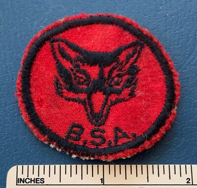 Vintage 1930s FOX PATROL Boy Scout Felt PATCH BSA Badge -Red Black Back ...