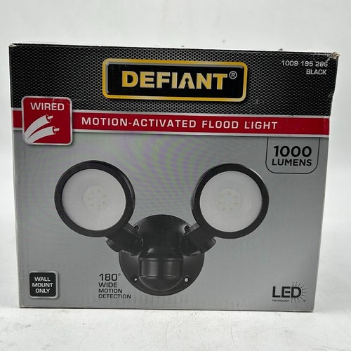 Defiant 180° Black Motion Sensor Wired Outdoor 2-Head LED Security ...