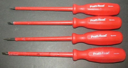 Lot of 4 PRATT-READ SLOTTED SCREWDRIVERS 1/4" x 6" INSULATED 1000V ...