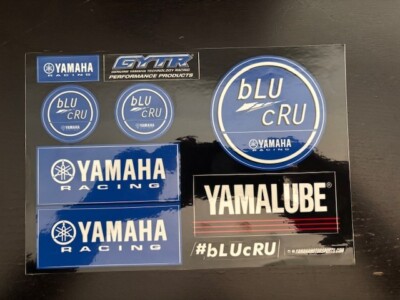 10 pcs For Yamaha Racing Blu cRu Logo Racing Decal Stickers | eBay