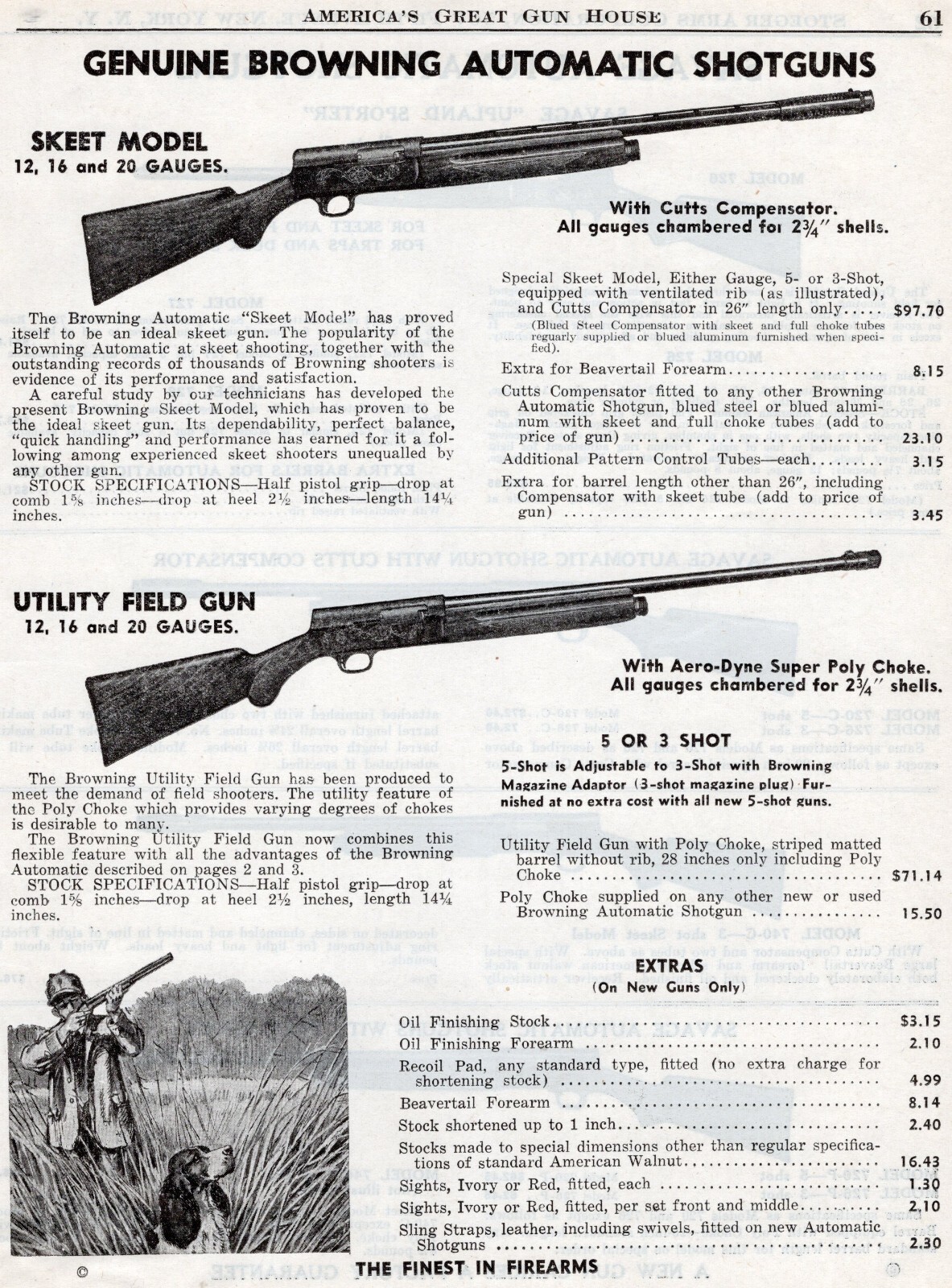 1942 Print Ad of Genuine Browning Skeet Model & Utility Field Gun ...