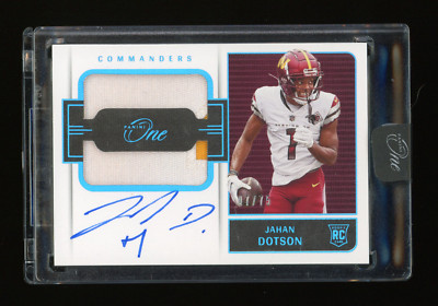 2022 Panini One JAHAN DOTSON #35 Dual Patch AUTO RC Blue /75 Washington ...