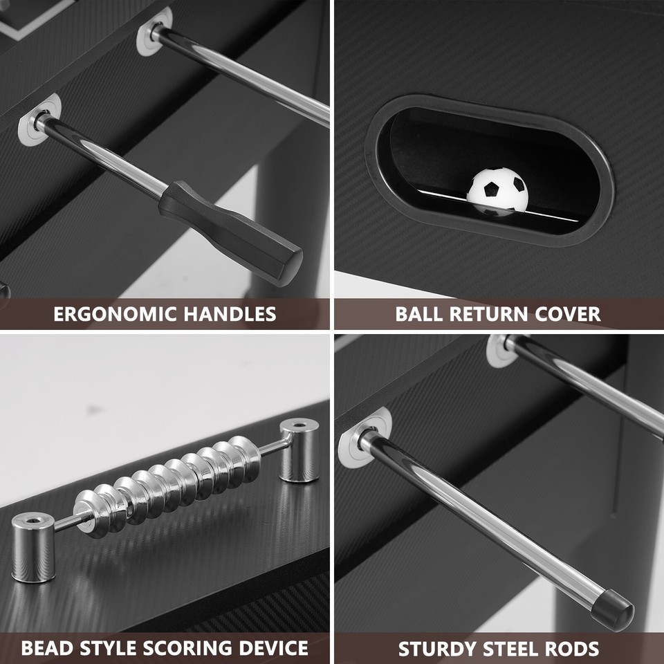 58" Foosball Soccer Table Full Size Arcade Game Room Heavy Duty Leg ...