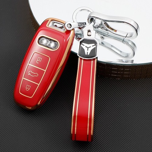 Fit Audi A3 A5 A6 Q7 Q8 A8 E-tron 3 Button Remote TPU Key Fob Case ...