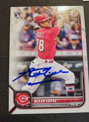 Alejo Lopez Autograph Signed 2022 Bowman RC Cincinnati Reds | eBay