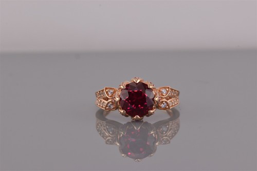Rose Sterling Silver Red Ruby Cubic Zirconia Band Ring 925 Sz: 8 | eBay