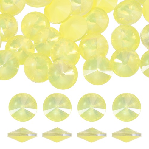 40Pcs Pointed Back Rhinestones, 12mm Round Faceted Rhinestone, Golden ...
