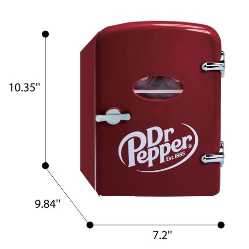 Dr Pepper Portable 6-can Mini Fridge Burgundy MIS135DRP 58465815035| eBay