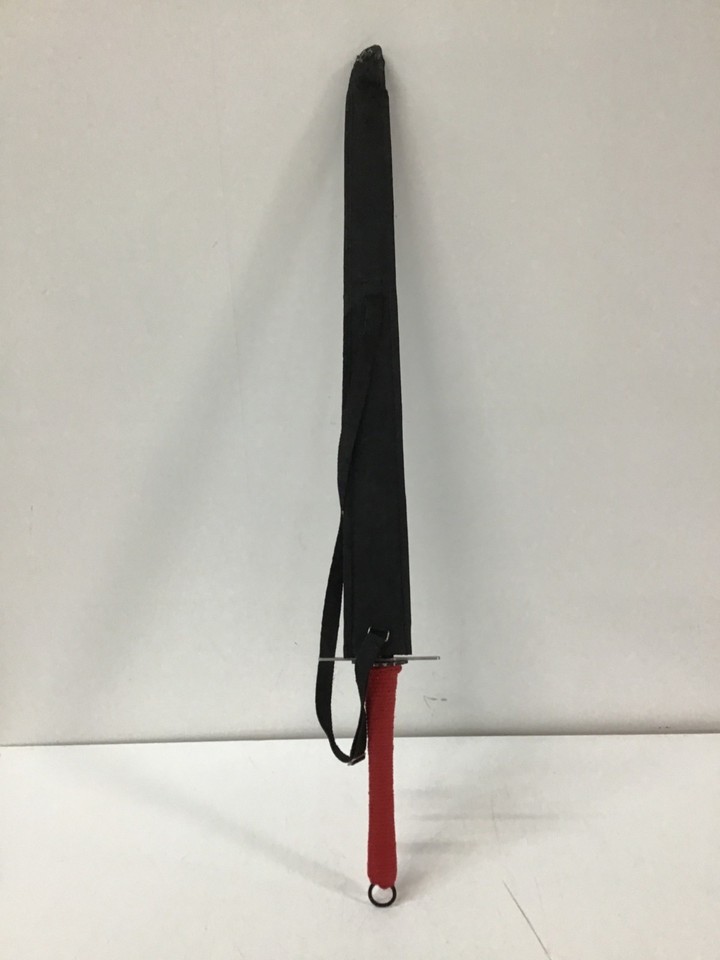 Red & Black Double Edged Blade Combat Fantasy Sword Replica w/ Sheath ...