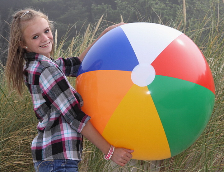 36" Inflatable Std. 6 COLOR Beach Ball Glossy Vinyl, Pool Toy & Party ...