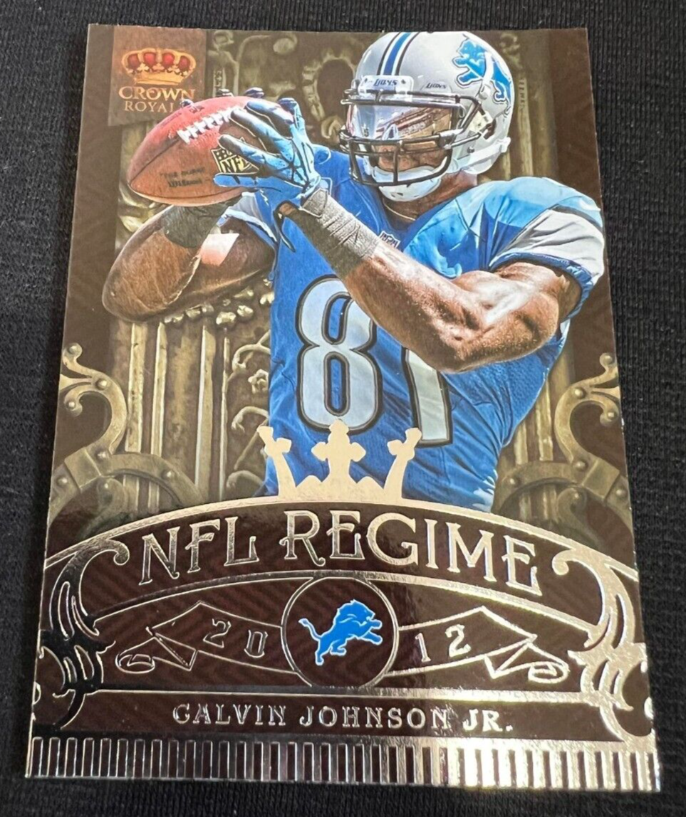 CALVIN JOHNSON Detroit Lions 2012 Crown Royale NFL Regime #12 Insert ...