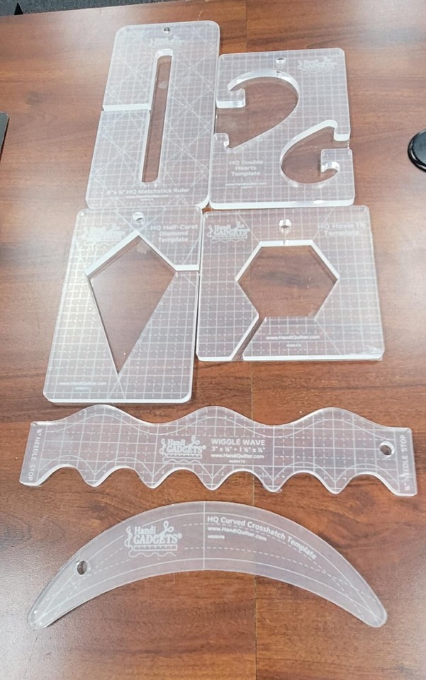 Long arm rulers and carry bag (new) Handi Quilter six rulers (wiggle ...