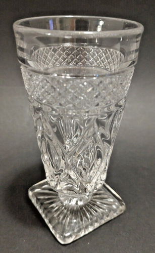 Vtg 1950s Imperial Glass Juice Goblet Cape Cod Crystal Square Footed 5 ...