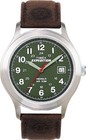Timex T40051, Men's "Expedition" Brown Leather Watch, Indiglo, Date ...