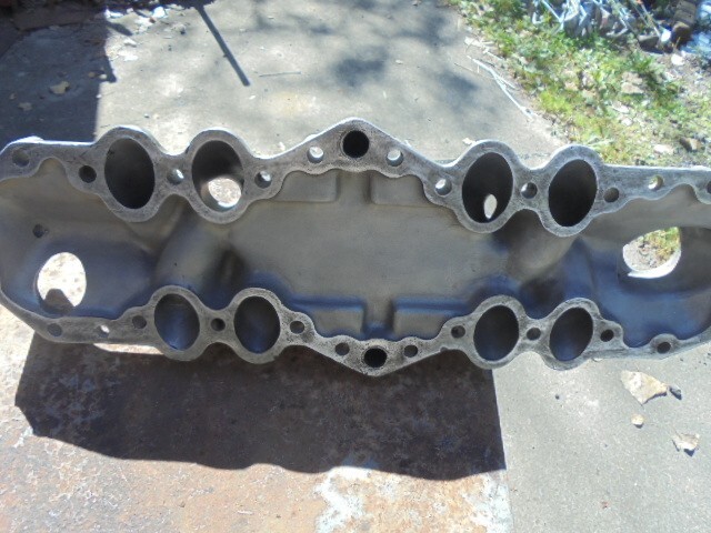 Ford Flat Head Aluminum OFFENHAUSER 3 carb Intake #2 | eBay