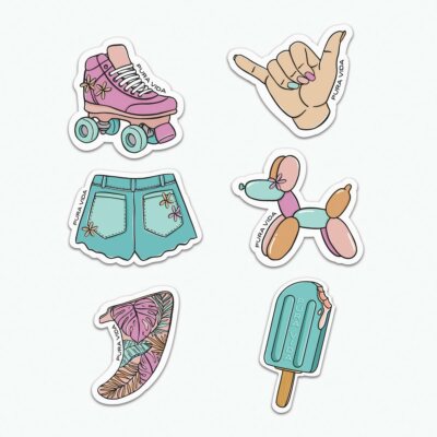 New Pura Vida Summer 2020 Exclusive Sticker Pack 6 Stickers | eBay