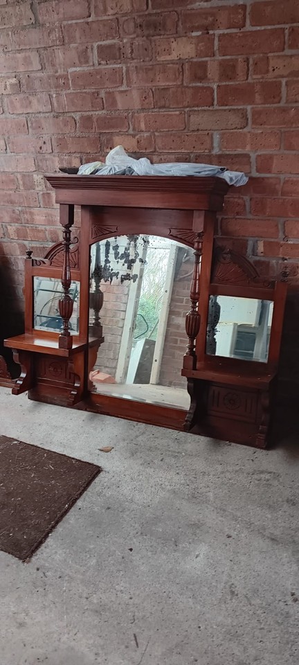 Antique Two Door Sideboard With Sit On Ornate Mirror | eBay UK