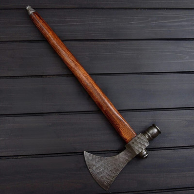 CUSTOM HANDCRAFTED DAMASCUS STEEL Smoking Pipe TOMAHAWK Axe, HATCHET 20 ...