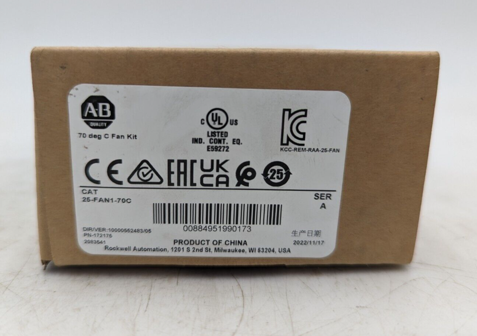 Allen Bradley 25-FAN1-70C PowerFlex 520 Fr A-D Control Module Fan New ...