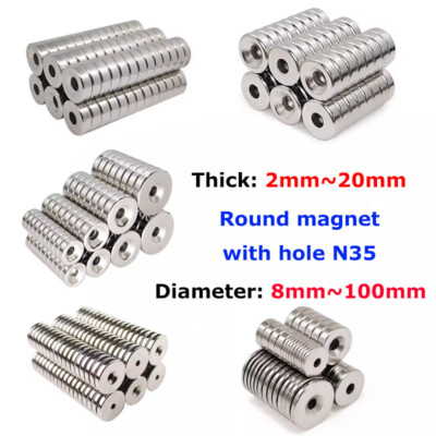 NdFeB Round Hole Strong Magnet Dia 8mm~100mm Rare Earth High Strength ...