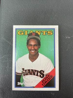 1988 Topps San Francisco Giants Baseball Card #302 Jose Uribe 0174T | eBay