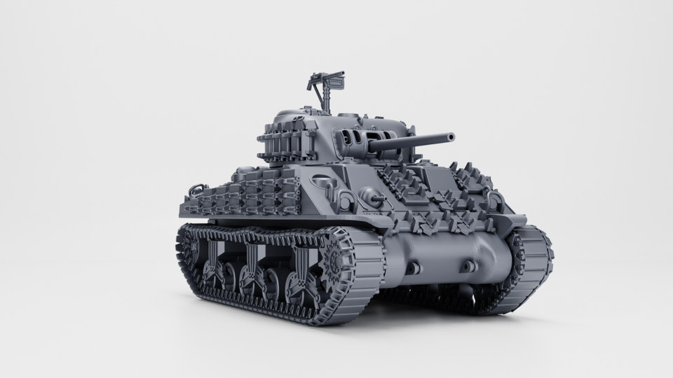 Wargame 3D Miniature WW2 US Sherman M4 Mid Production Cast Nose Tank ...
